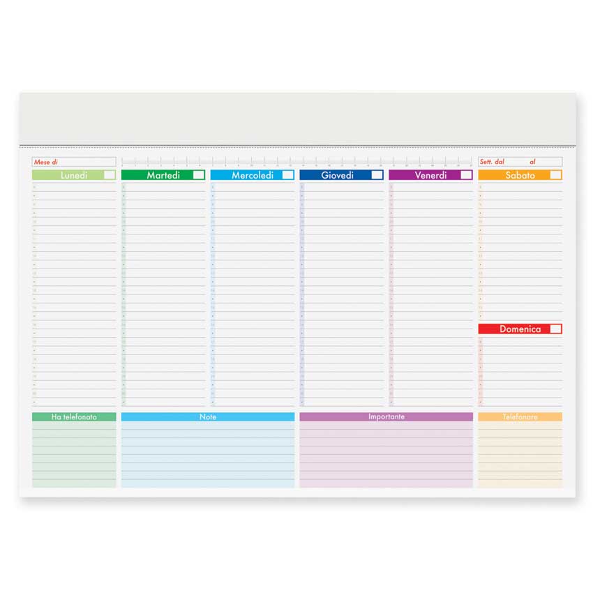 Planning Multicolor 43x31 personalizzabile | Studiorana.com
